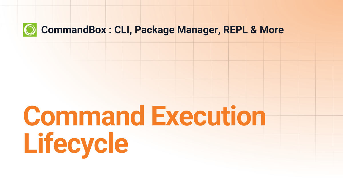 Command Execution Lifecycle | CommandBox : CLI, Package Manager, REPL & More