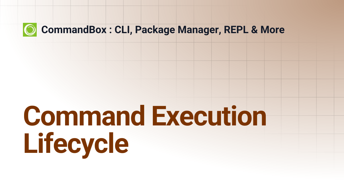 Command Execution Lifecycle | 5.3.0 | CommandBox : CLI, Package Manager ...