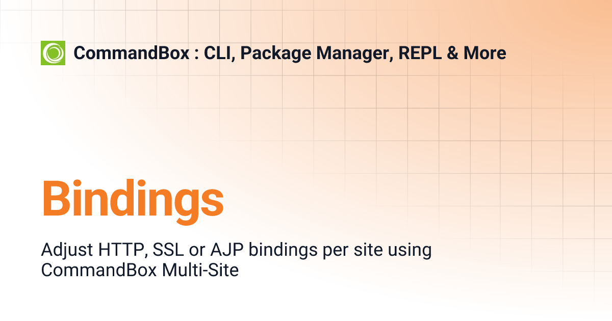 Bindings | CommandBox : CLI, Package Manager, REPL & More